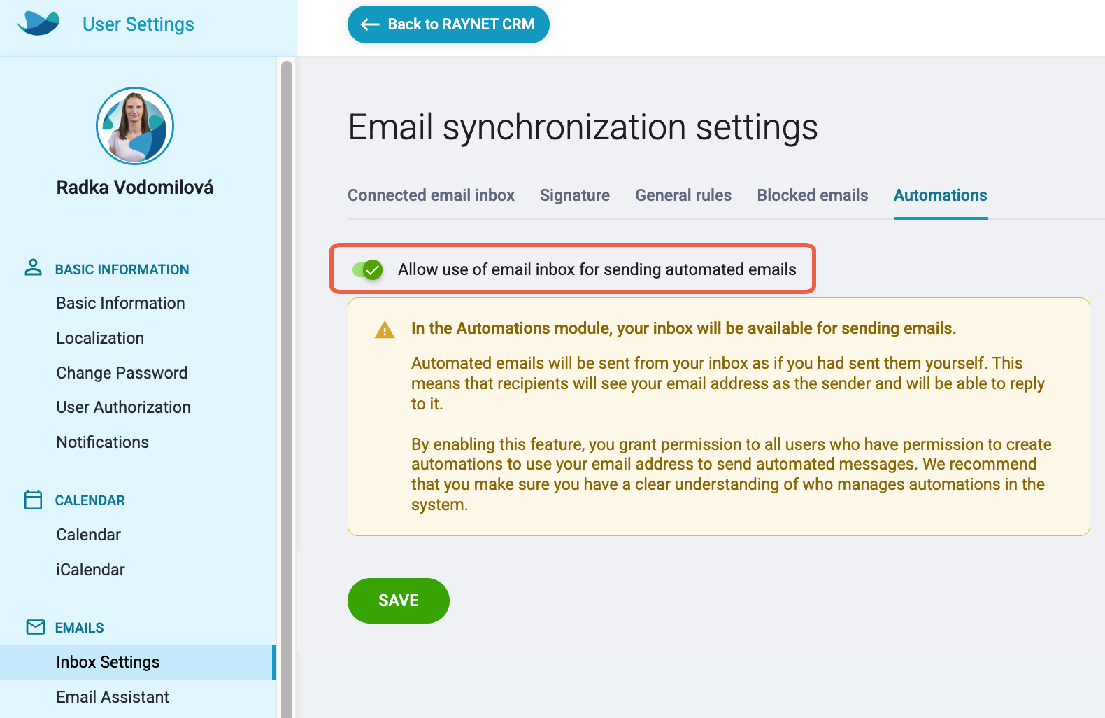 Automated Emails – Conditions and General Settings – Raynet CRM Basics ...