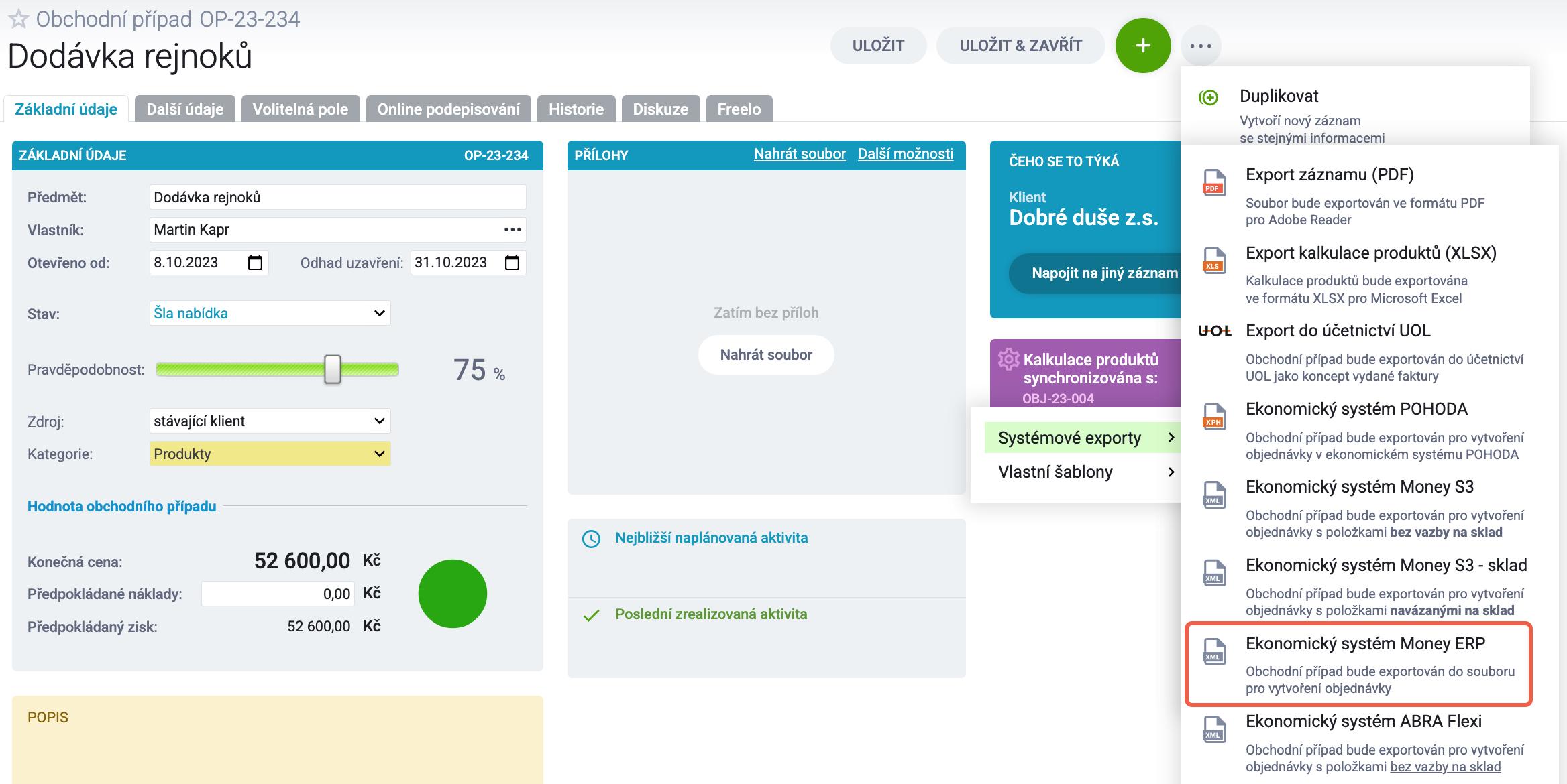 Exportación de clientes y casos de negocio a Money ERP – Raynet CRM ...