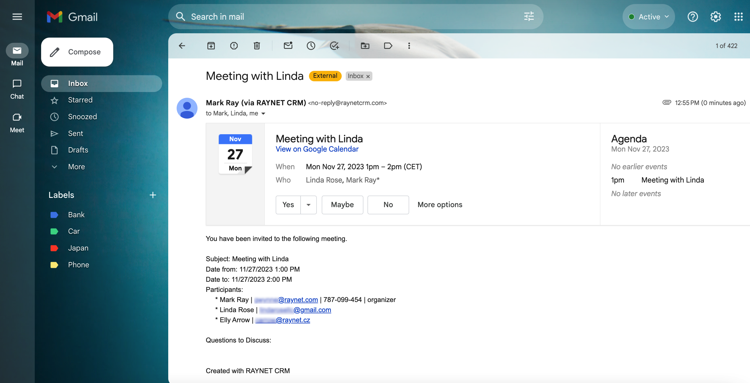 How do I send a meeting invitation by email? – Raynet CRM Basics and ...
