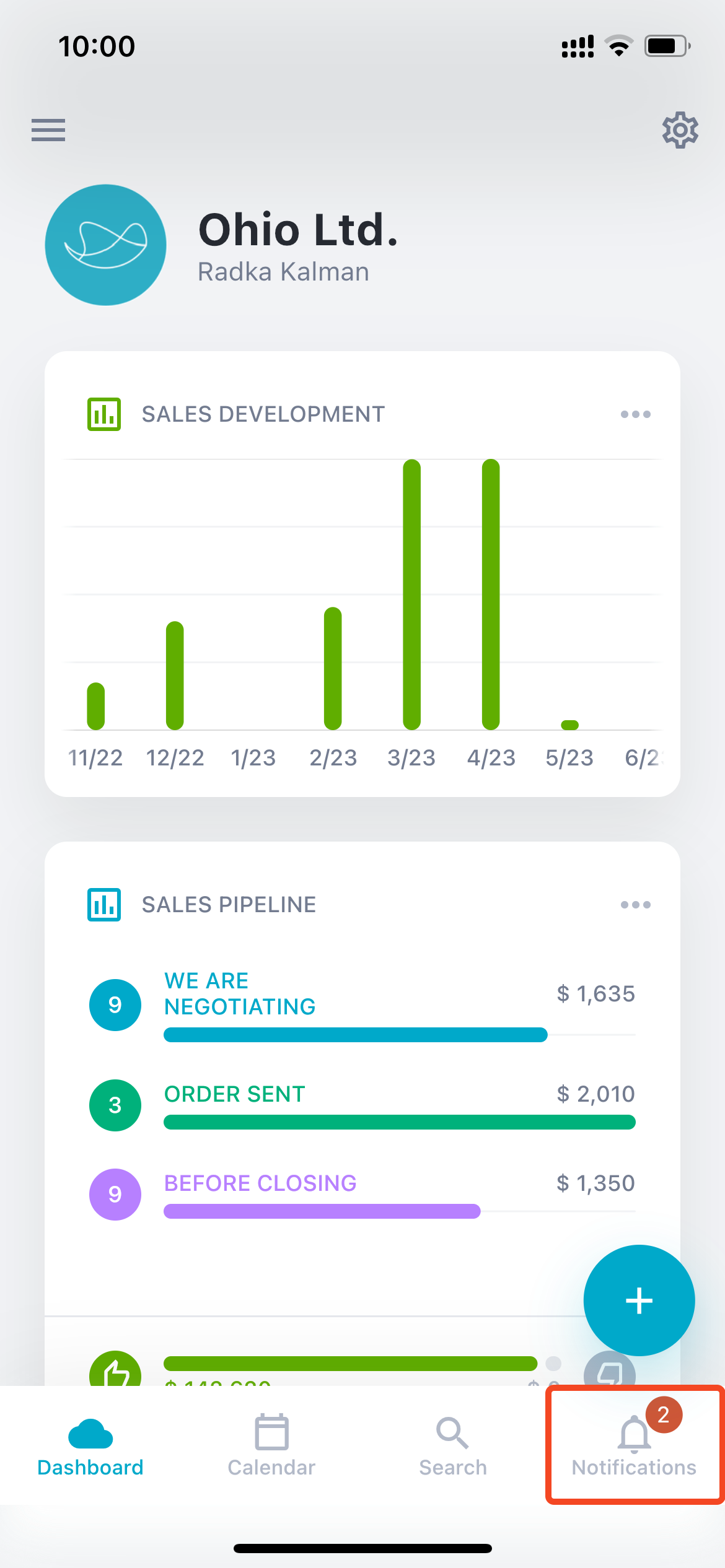 Notificaciones en la aplicación móvil – Raynet CRM Base de conocimiento