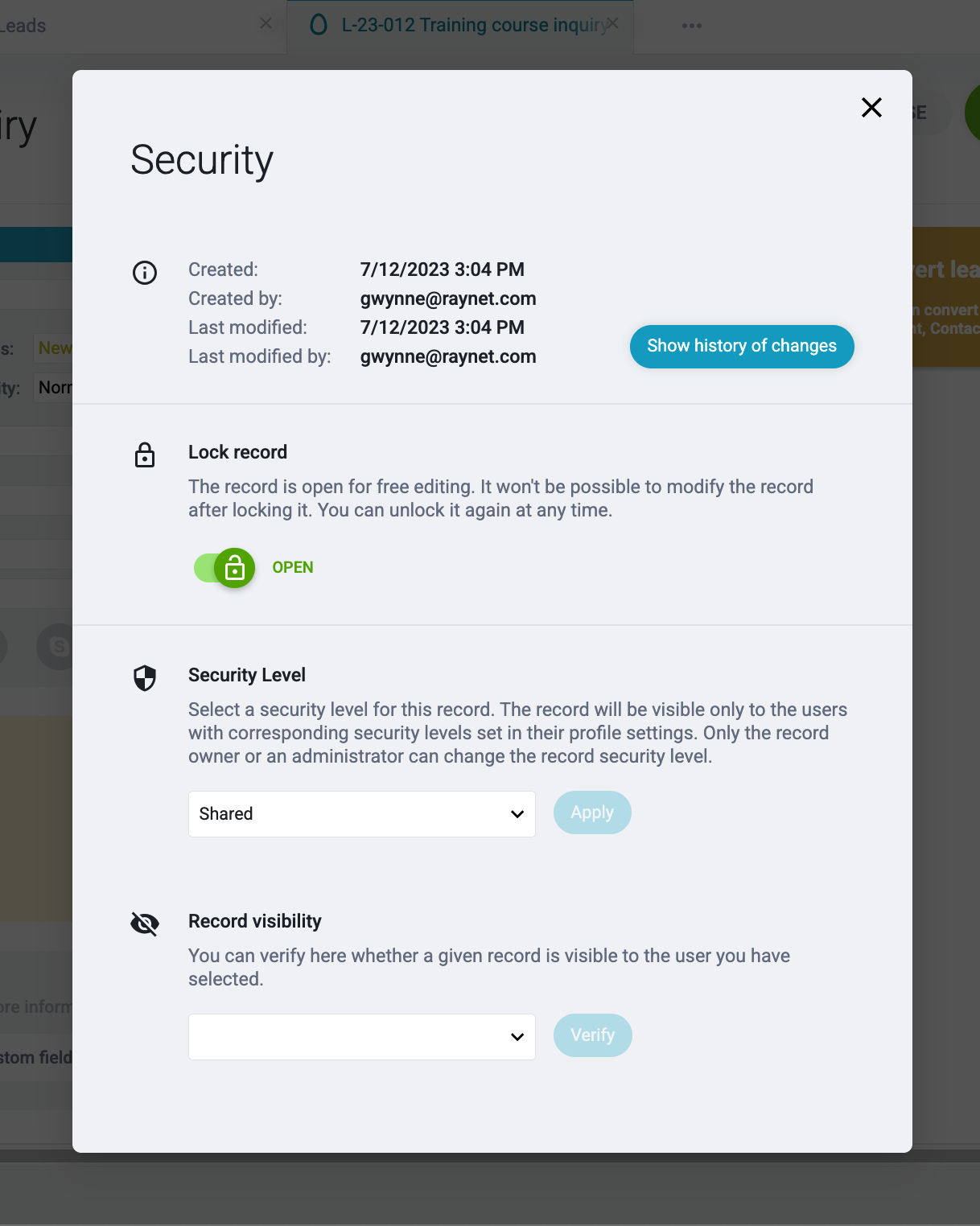 Lead Action Overview – Raynet CRM Basics and Tutorials