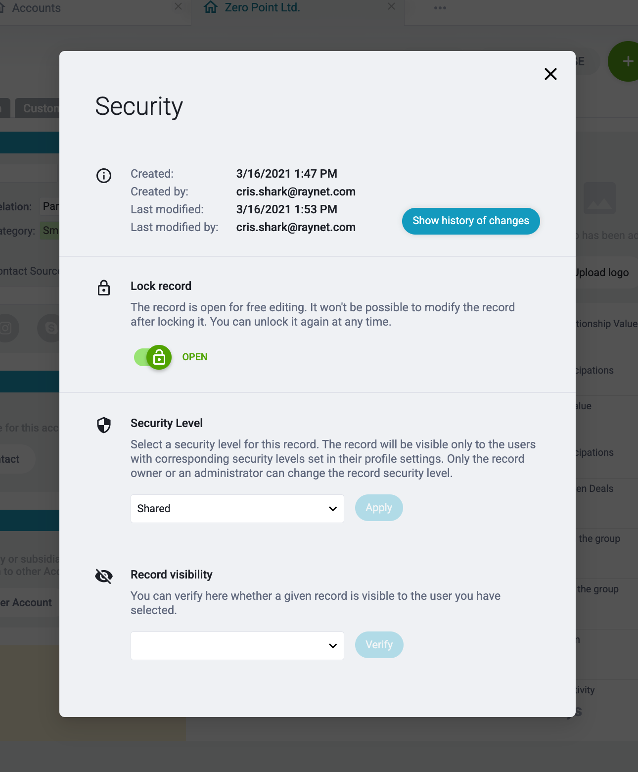 Account Action overview – Raynet CRM Basics and Tutorials