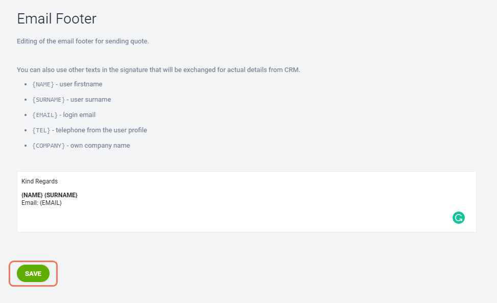 Email Footer – Raynet CRM Basics and Tutorials
