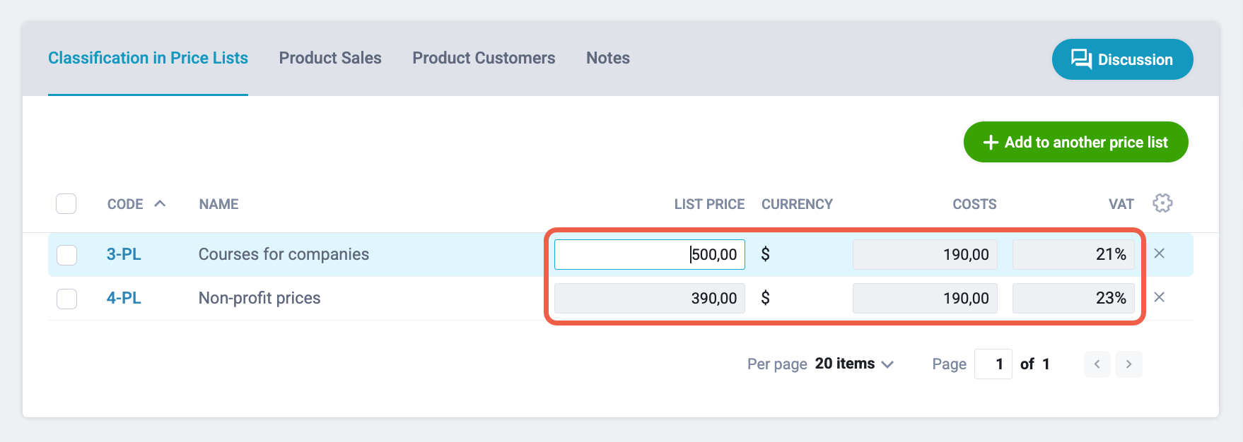 Add Products to a Price List – Raynet CRM Basics and Tutorials