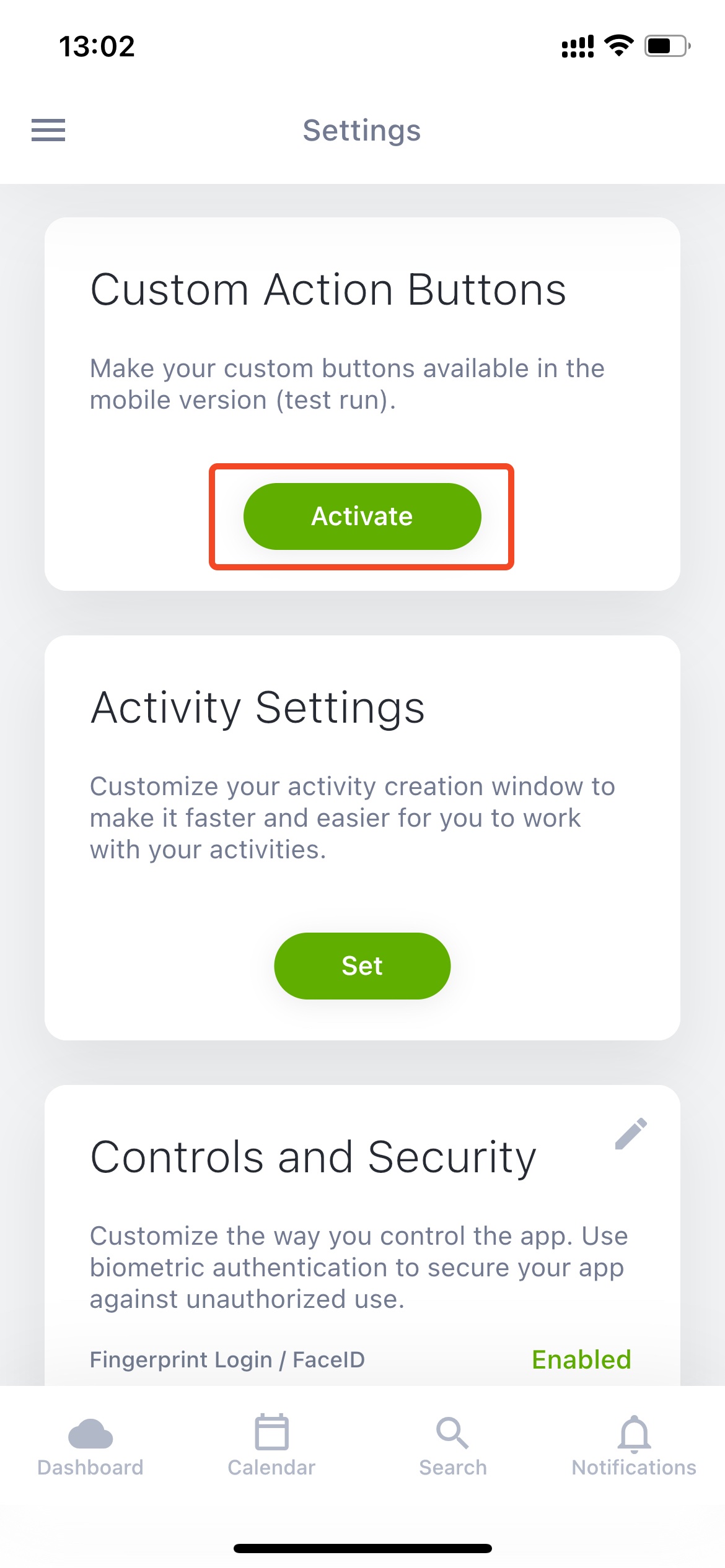 Mobile App Settings – Raynet CRM Basics and Tutorials