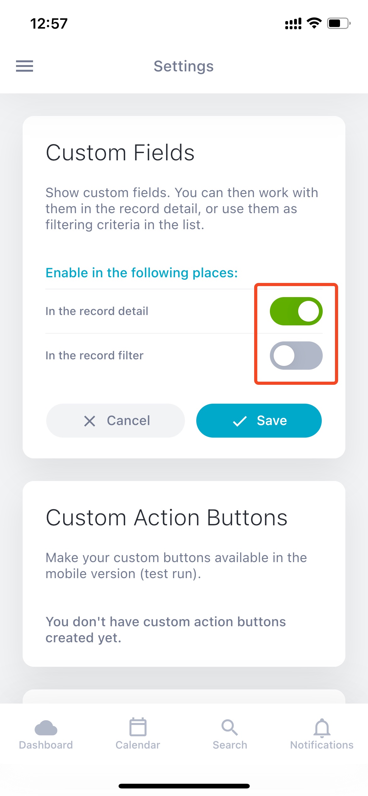 Mobile App Settings – Raynet CRM Basics and Tutorials